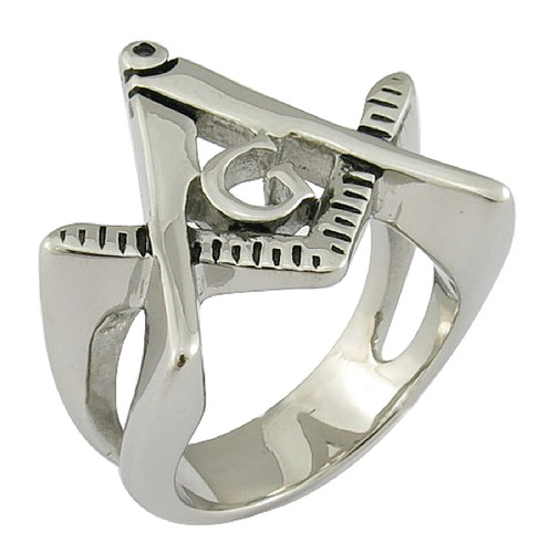 Stainless Steel Masonic Rings with Cut Out Triangle Design – Freemason ...
